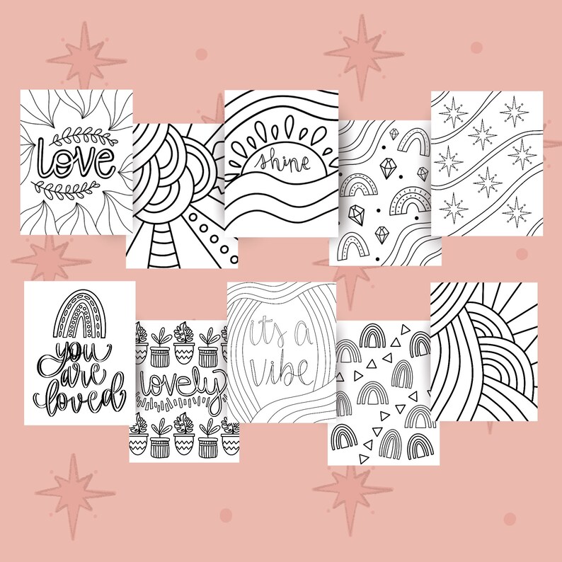 Digital Coloring Book, Printable Coloring Book, Procreate Coloring Book ...