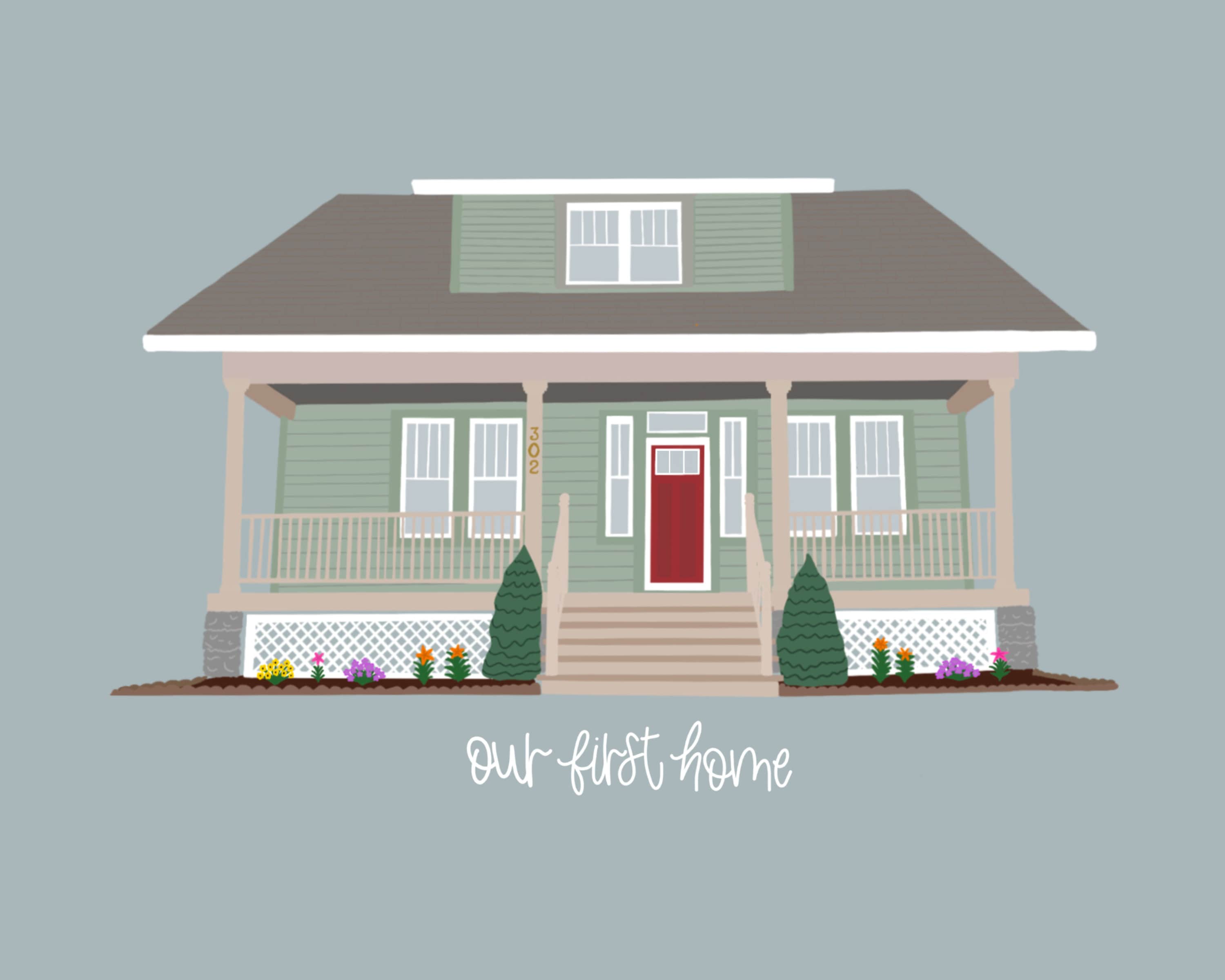 DIGITAL Custom Home Illustration | Personalized House Portrait | House ...