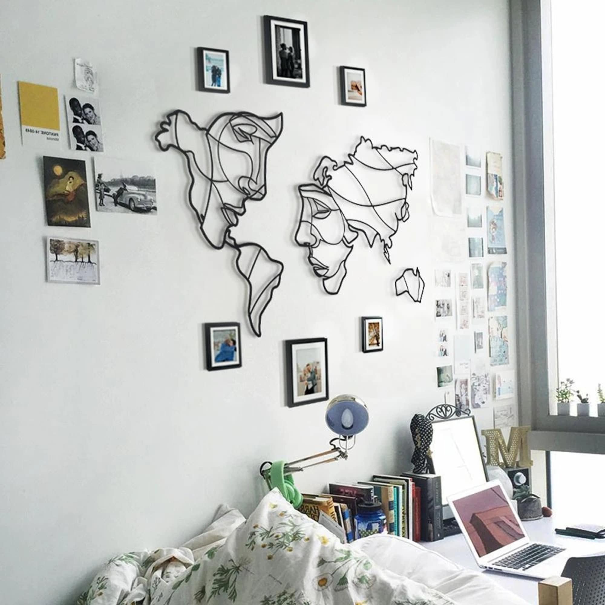 Laser Cut Faces of the World Map Wall Art Vector Cdr Dxf Ai - Etsy