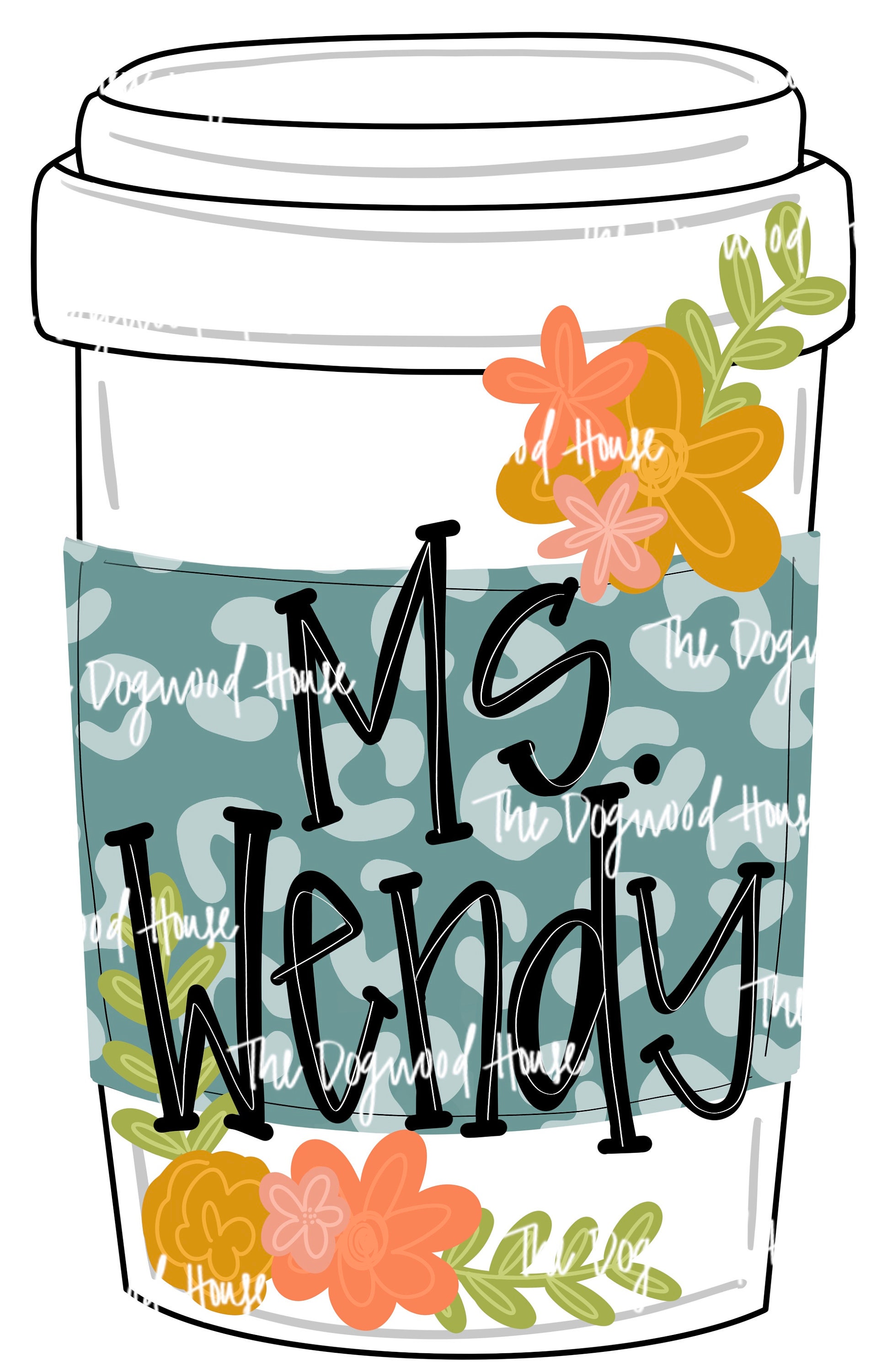 TEMPLATE: Teacher Coffee Cup- Printable Door Hanger Template - Etsy