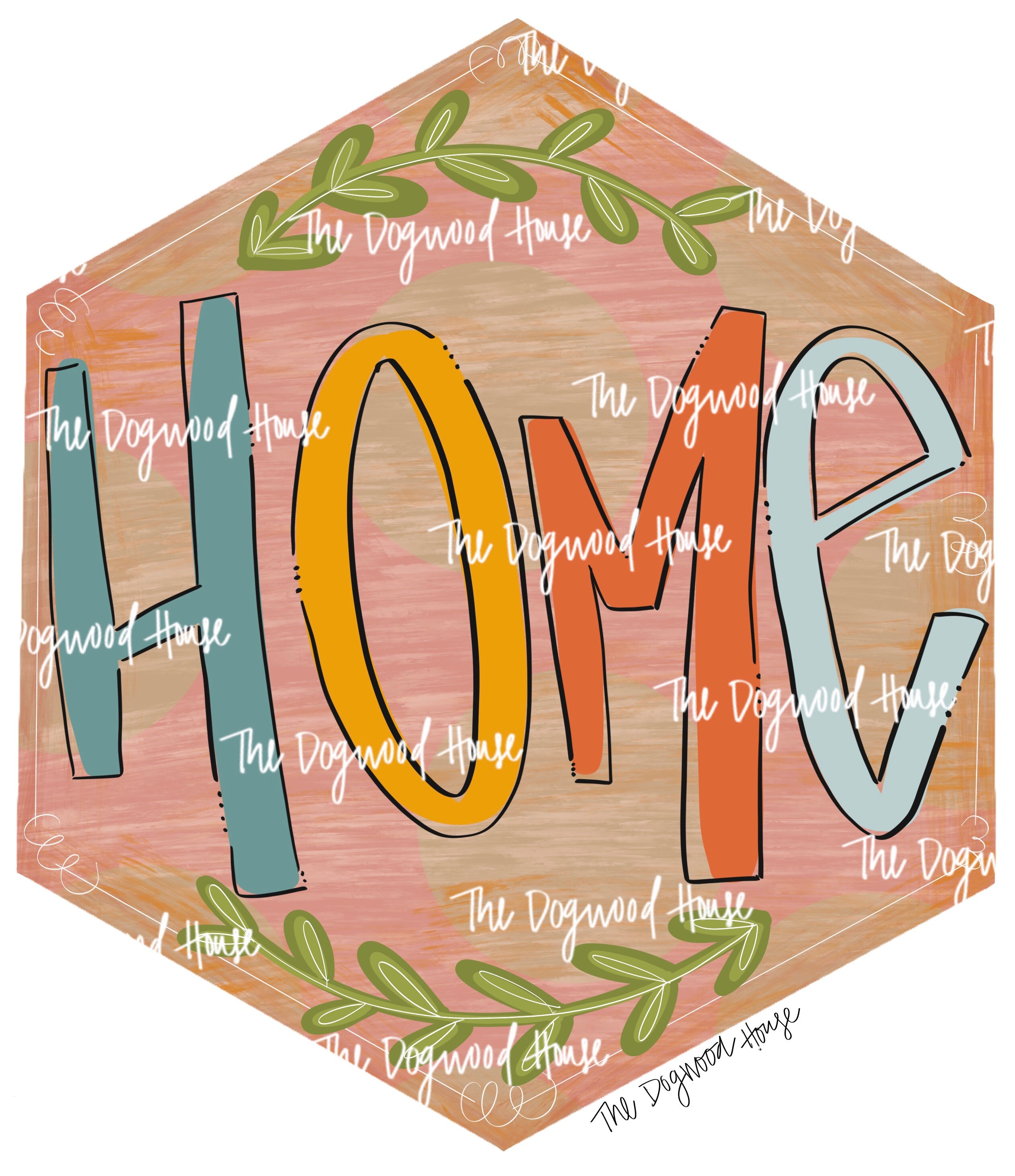 TEMPLATE: “home” Hexagon Spring Printable Door Hanger Template - Etsy