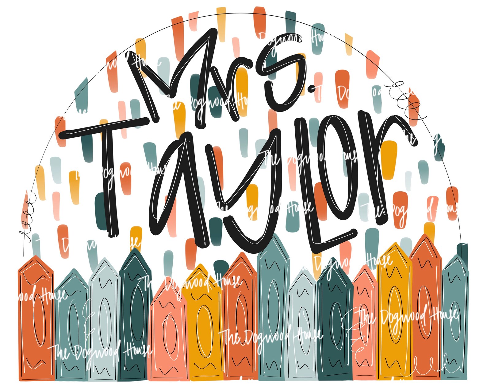 TEMPLATE: Crayon School Teacher Arch Digital Door Hanger Printable ...