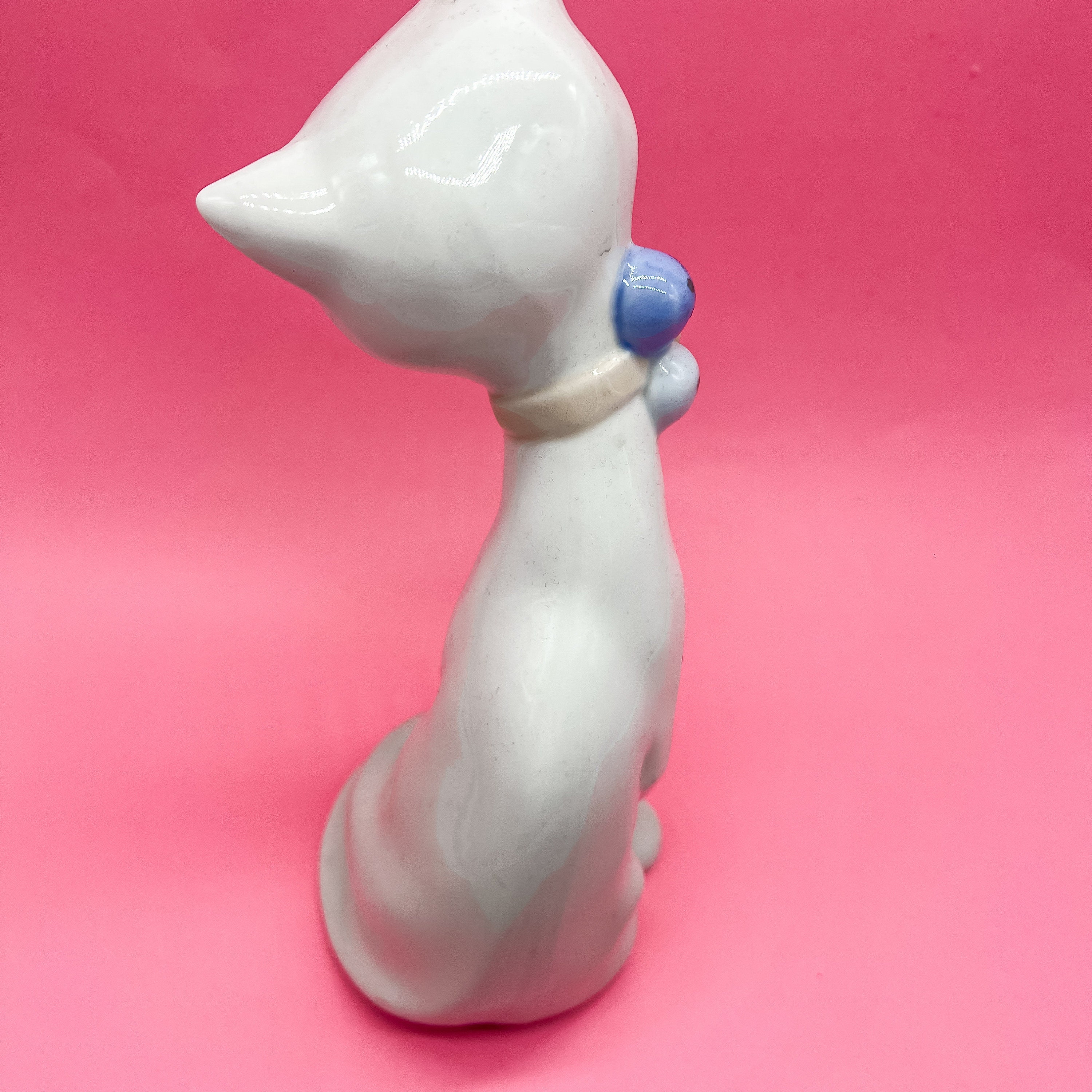 Vintage Long Neck Porcelain Cat Figurine, Spain D'ART SA, Cat Decor ...