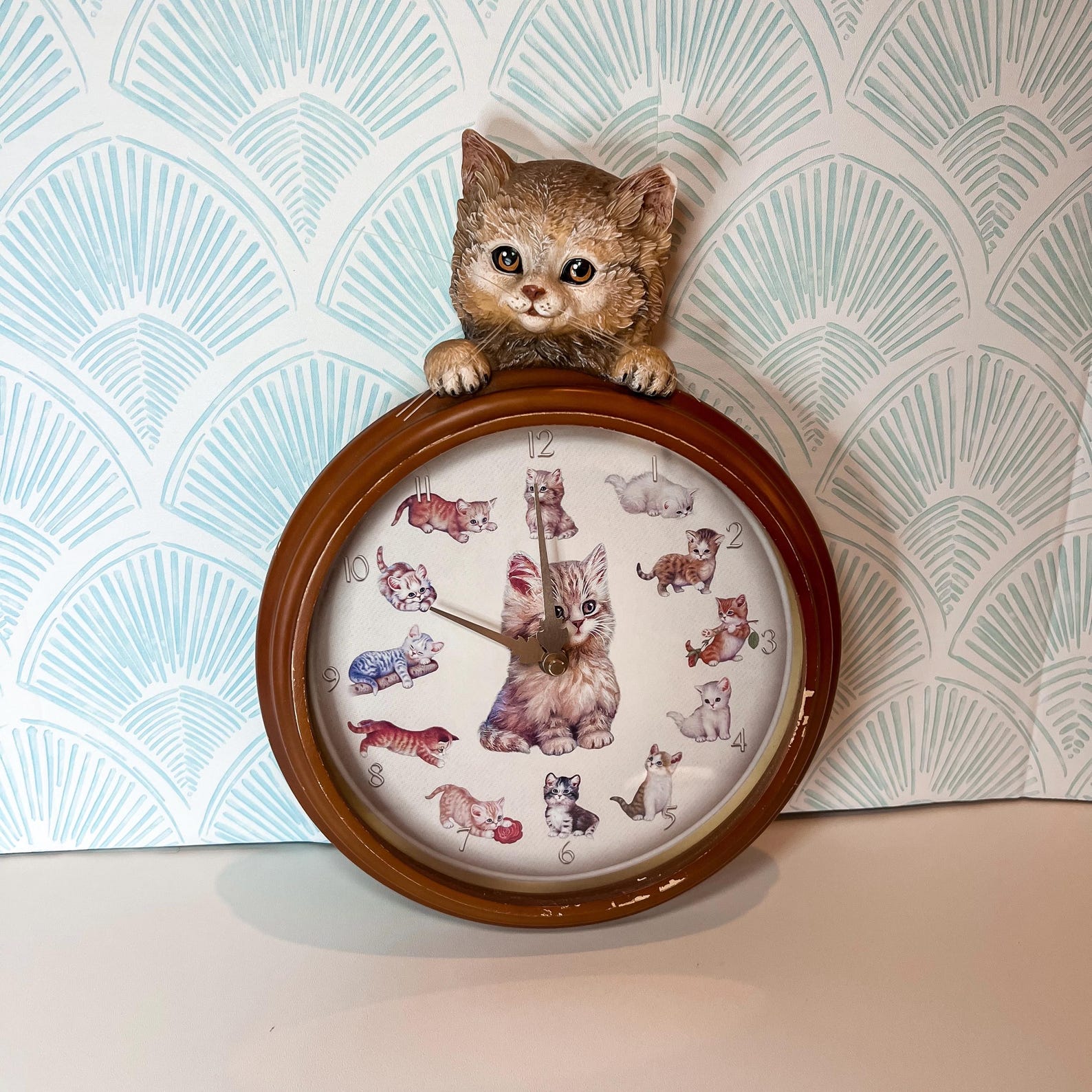 Bradford Exchange Kitten Clock Cat Decor Vinatage Clock Cat Gift Cat ...