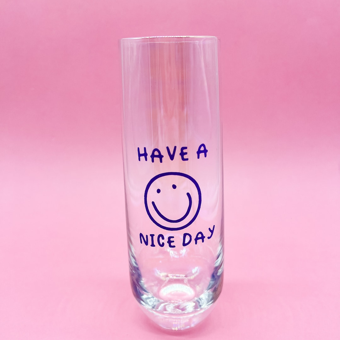 Smiley Face Nice Day Iridescent Champagne Flute - Etsy