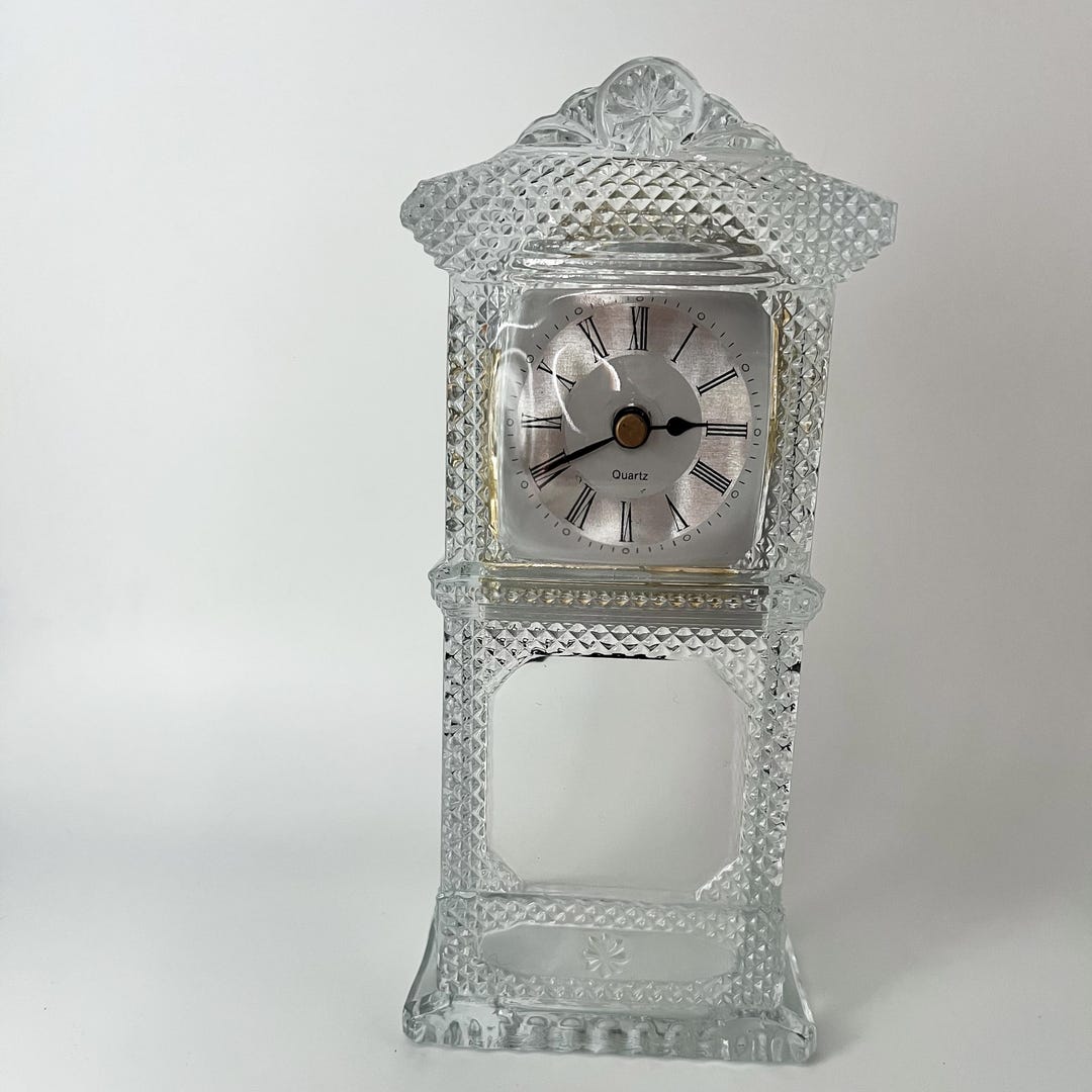 Vintage Glass Quartz Clock | Table Clock | Grandfather Clock | Battery ...
