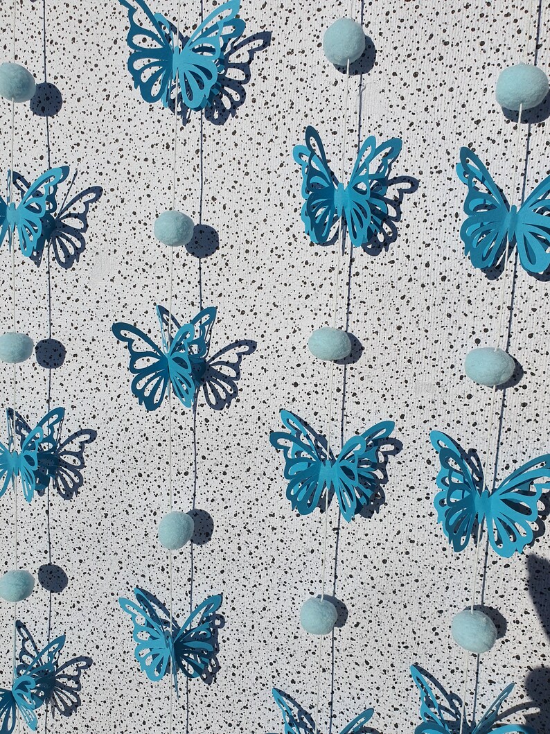 Paper Blue Butterfly Gаrland, Wall Art Décor, Nursery Decorations ...
