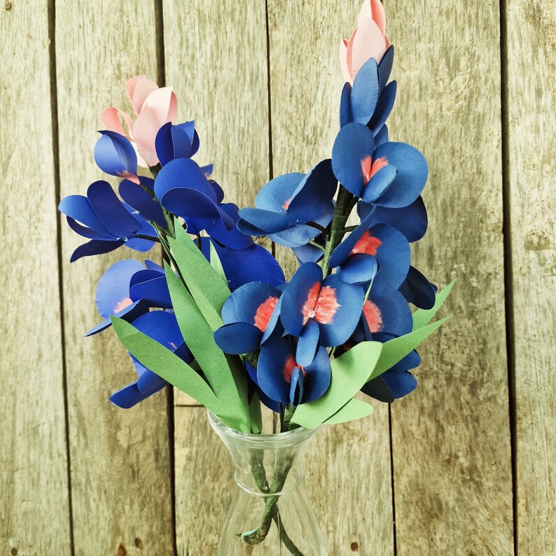 Flowers Bluebonnet, Paper Flower, Texas Bluebonnet, Table Centerpiece ...
