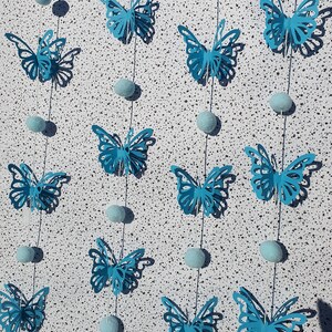 Paper Blue Butterfly Gаrland, Wall Art Décor, Nursery Decorations ...