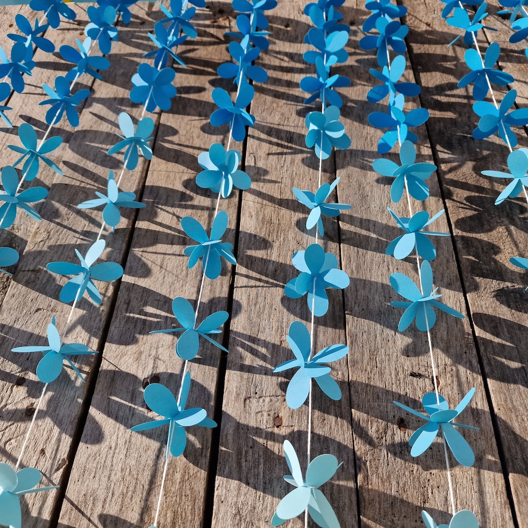 Blue 3d Garland, Spring Garland, Birthday Garland, Baby Shower Garland ...