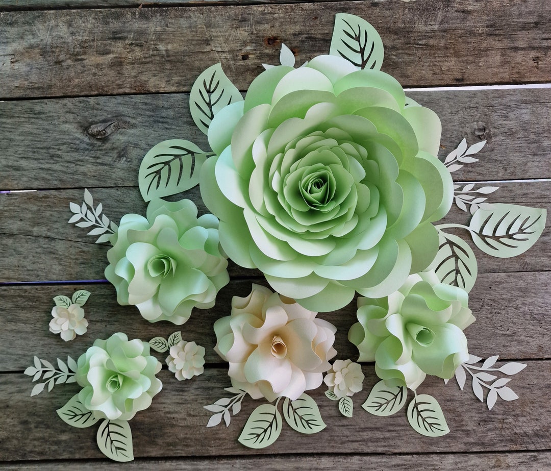 ASSEMBLED Flowers for Girl's Room, Wall Decoration With Paper Flowers ...