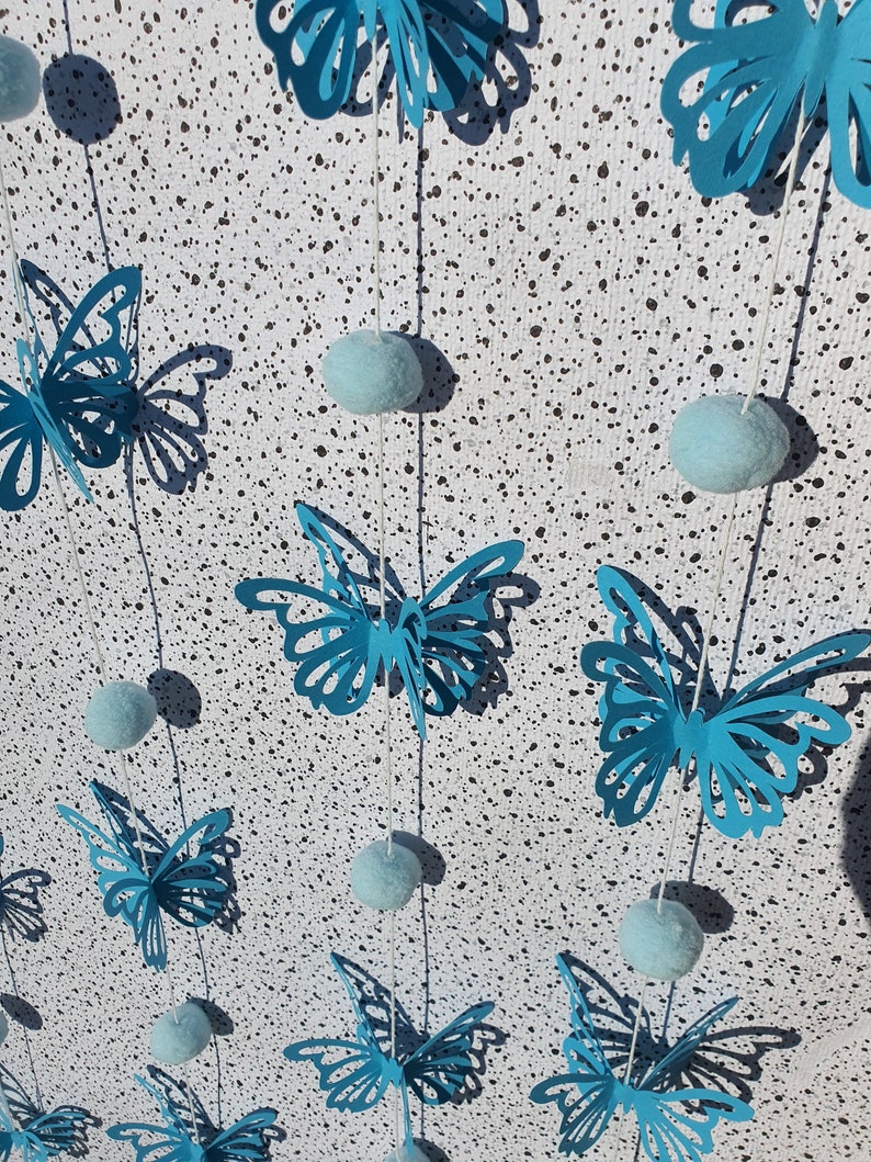 Paper Blue Butterfly Gаrland, Wall Art Décor, Nursery Decorations ...