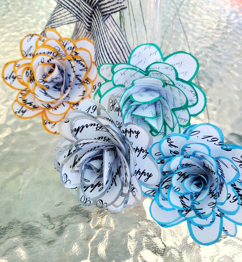 Book Paper Flowers, Book Page Flowers, Alternative Bouquet, Book Lovers ...