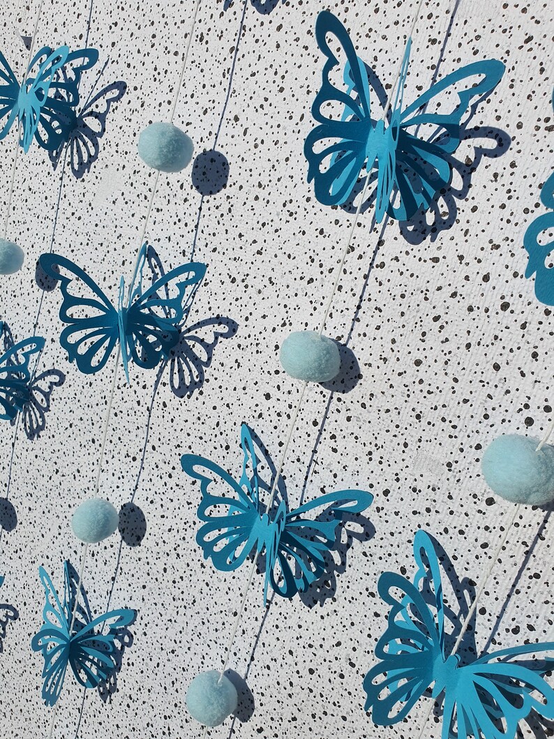 Paper Blue Butterfly Gаrland, Wall Art Décor, Nursery Decorations ...