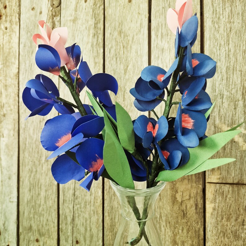 Flowers Bluebonnet, Paper Flower, Texas Bluebonnet, Table Centerpiece ...
