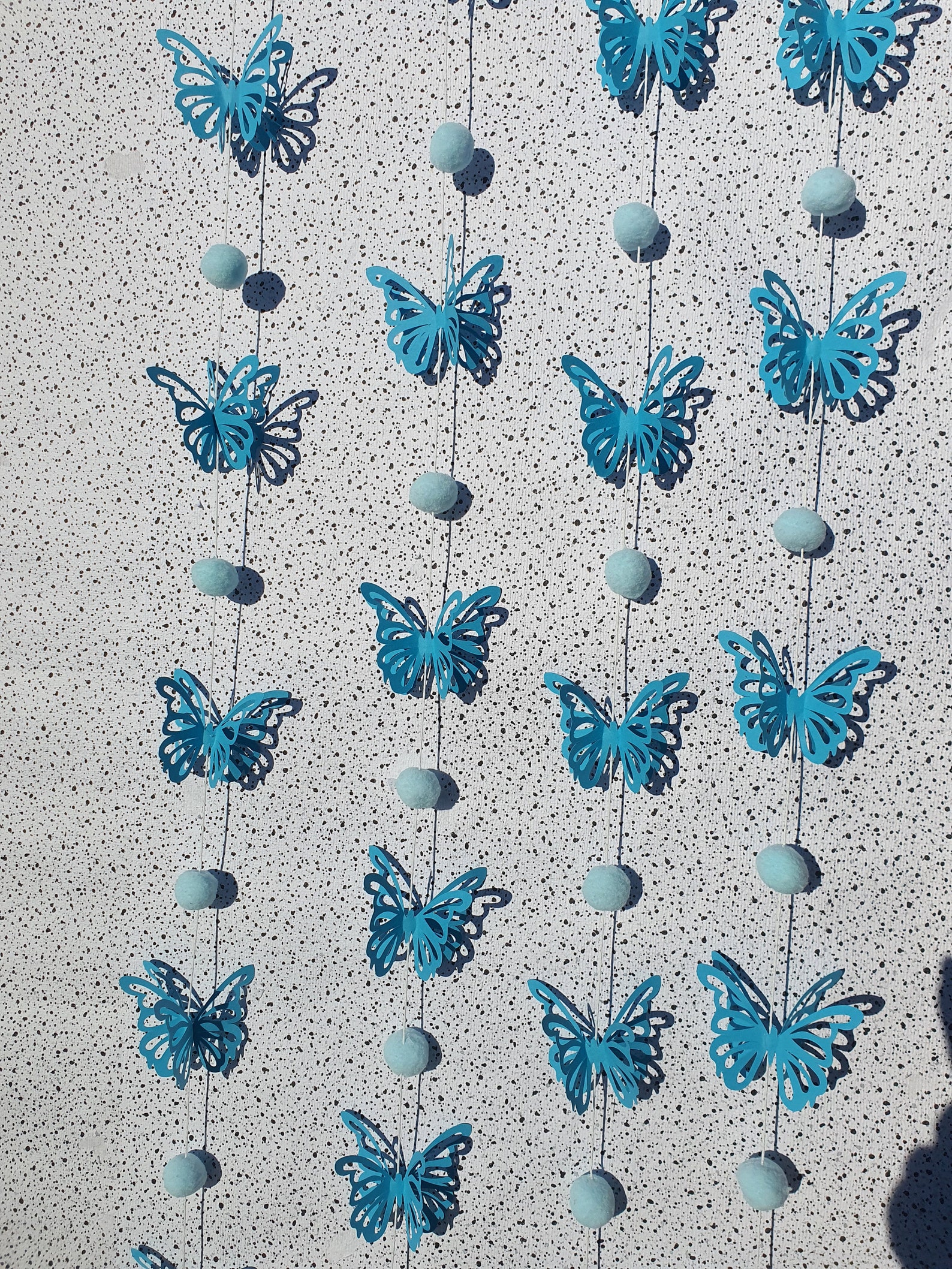 Paper Blue Butterfly Gаrland, Wall Art Décor, Nursery Decorations ...