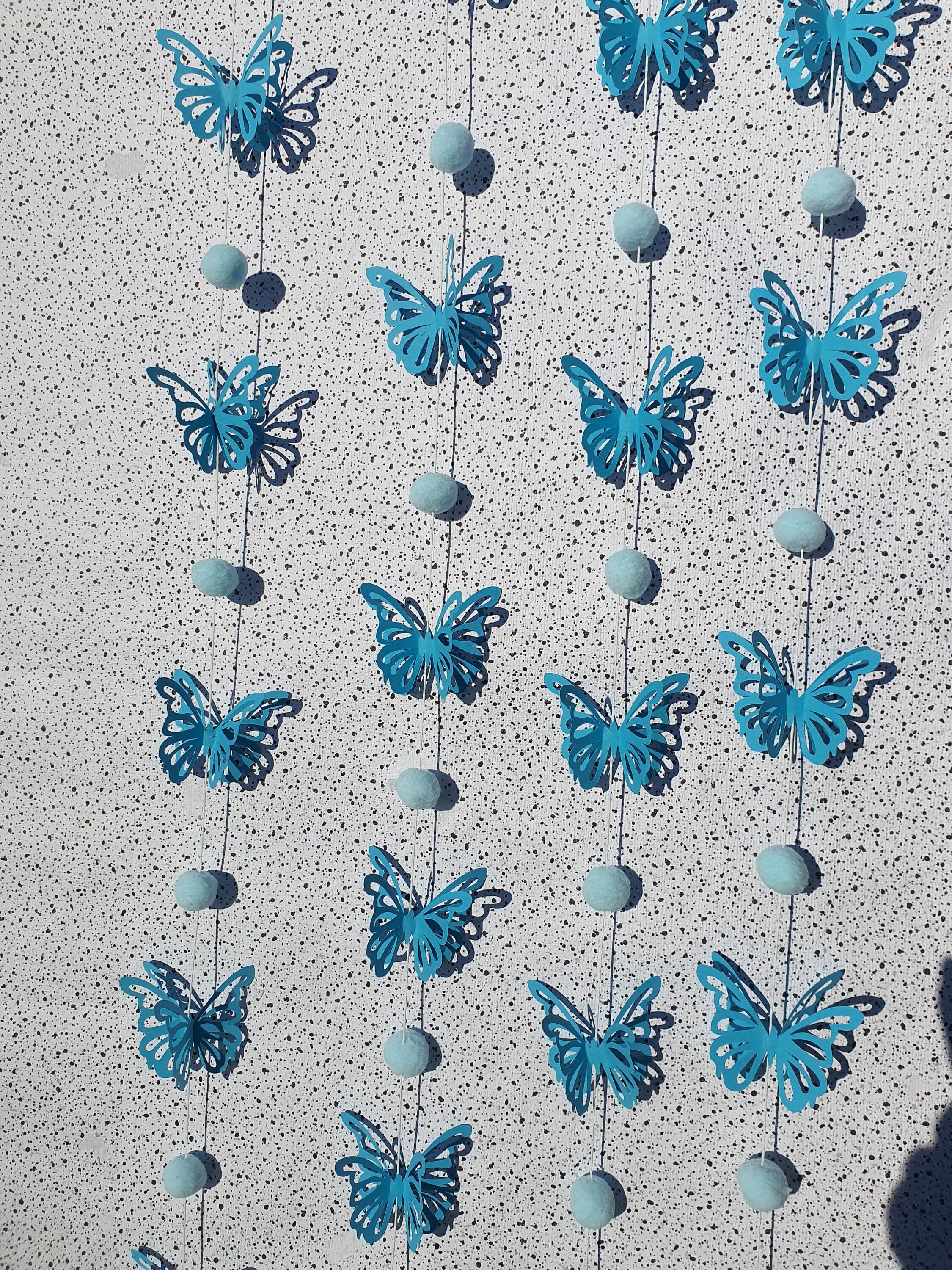 Paper Blue Butterfly Gаrland, Wall Art Décor, Nursery Decorations ...
