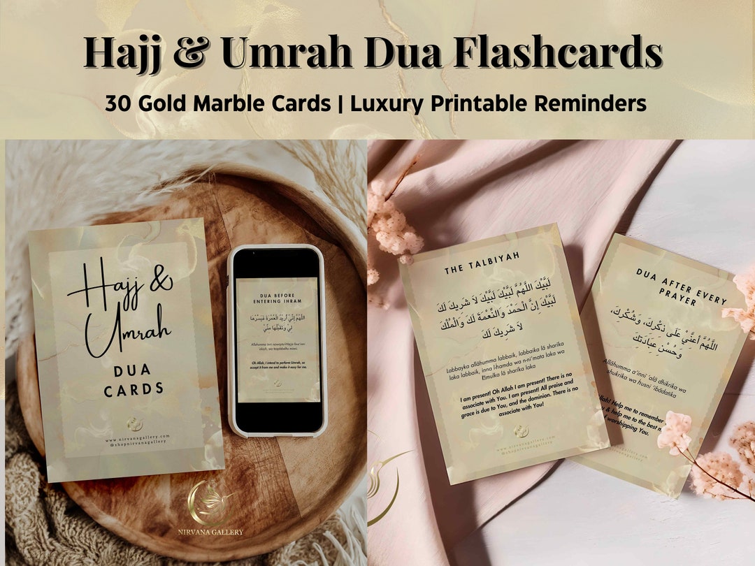 Hajj Umrah Dua Cards - Set of 30 Printable Hajj Umrah Reminders ...