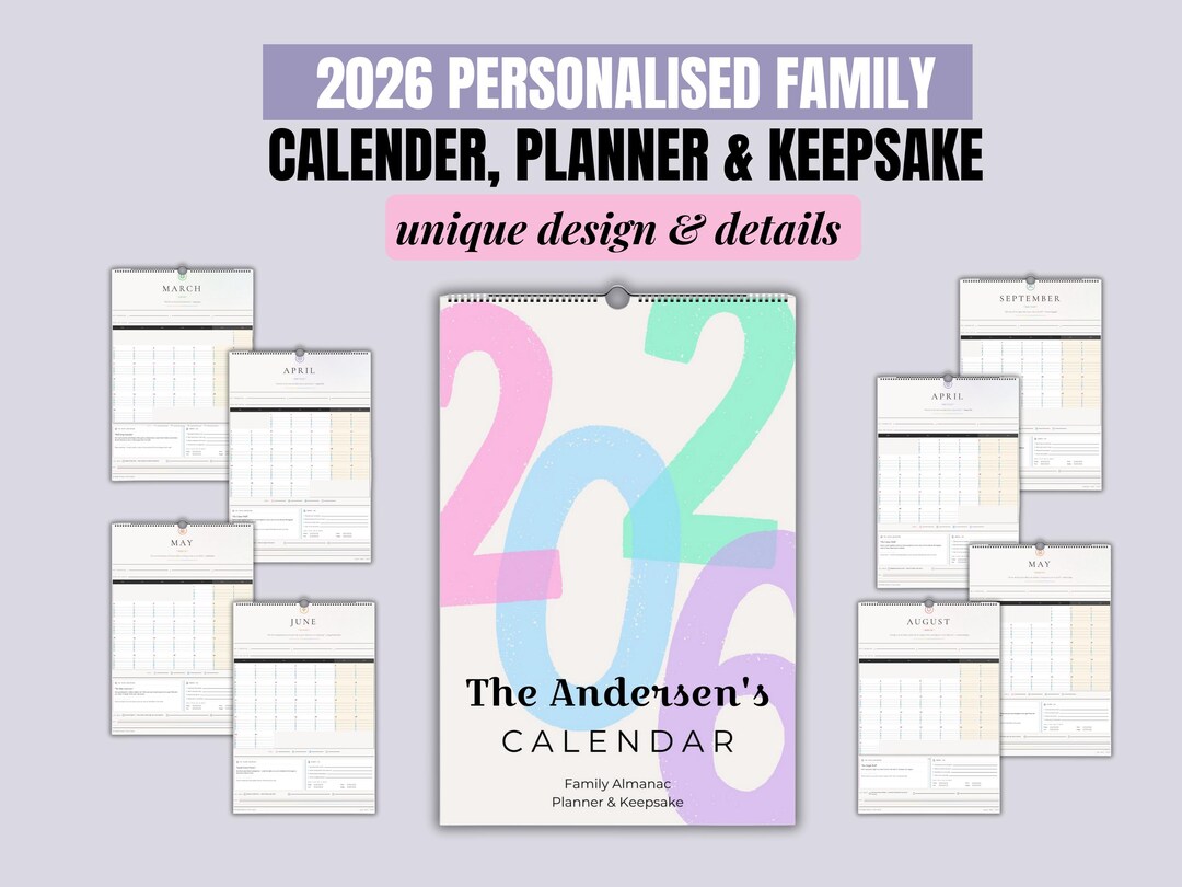 Personalized Family Calendar & Keepsake - Family Planner and Time ...