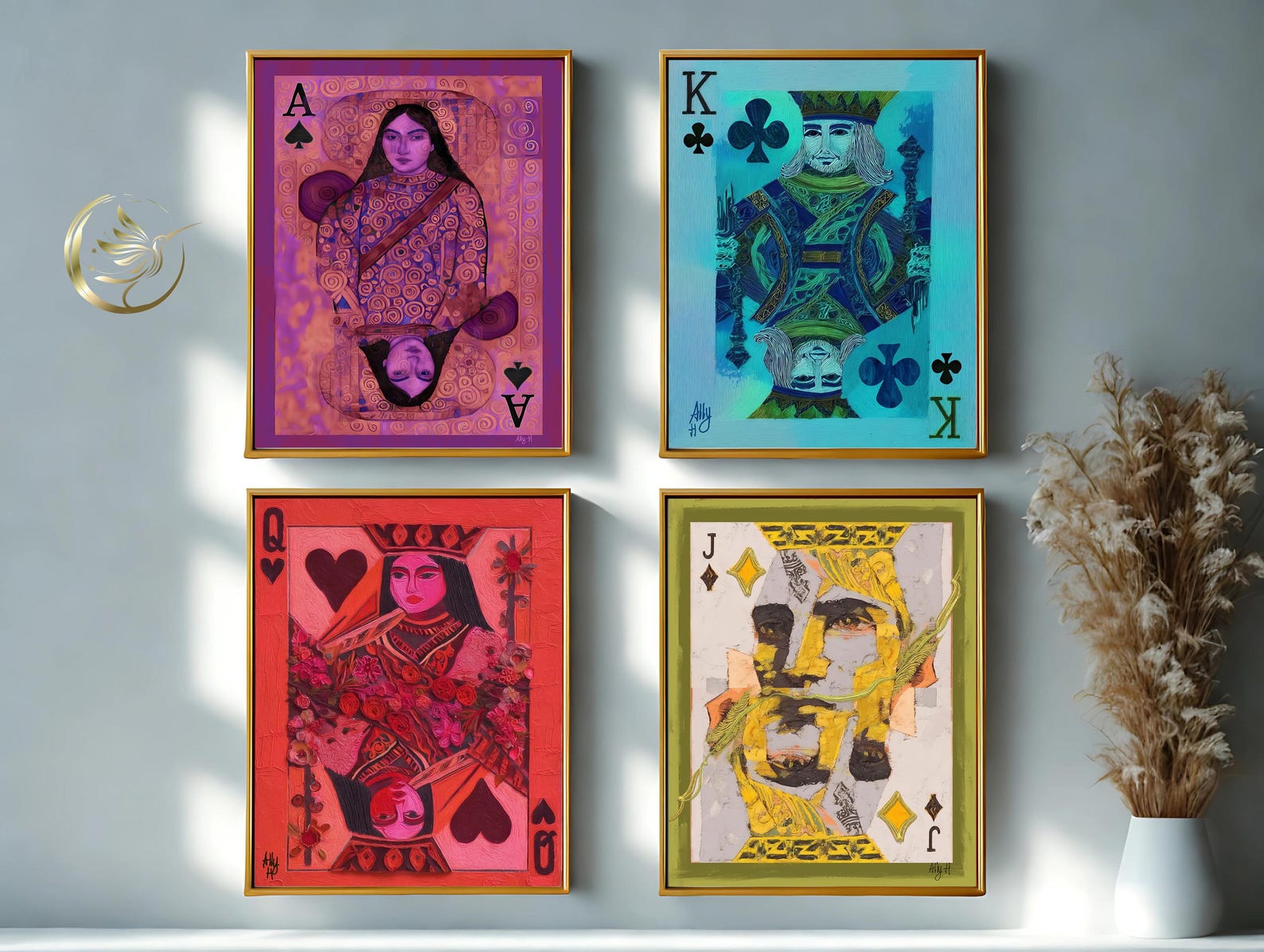 Modern Playing Card Wall Art Set | Ace King Queen Jack Pop Art ...