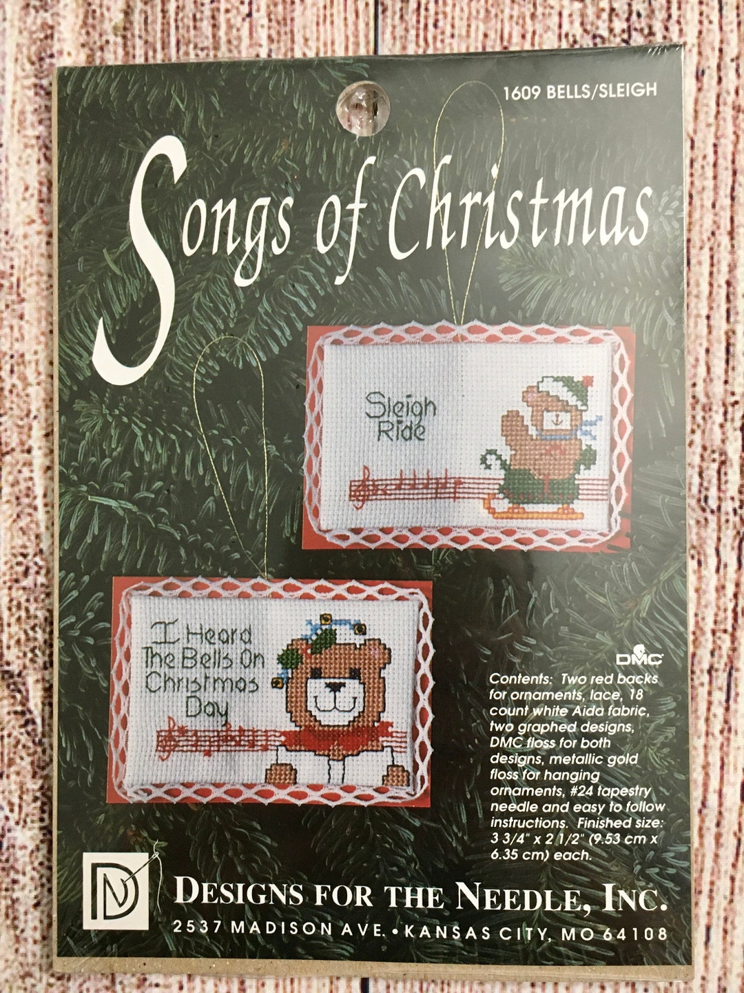 Vintage 1992 Designs for the Needle Songs of Christmas "bells/sleigh ...