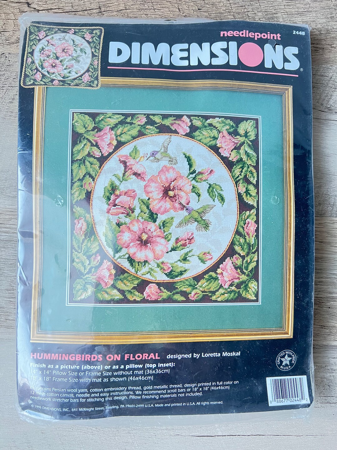 Vintage DIMENSIONS Needlepoint Kit HUMMINGBIRDS on FLORAL - Etsy