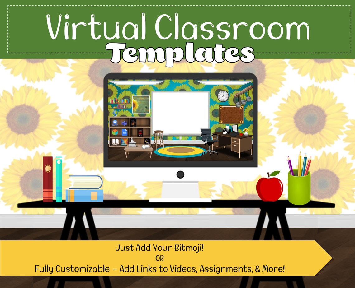 Virtual Classroom Sunflower Theme | Distance Learning | Education ...