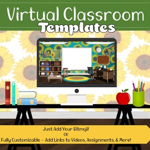 Virtual Classroom Sunflower Theme | Distance Learning | Education ...
