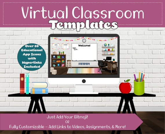 Virtual Classroom Boho Rainbow Theme Distance Learning - Etsy
