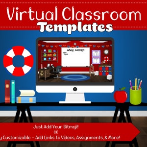 Virtual Classroom Nautical Theme | Distance Learning | Education ...