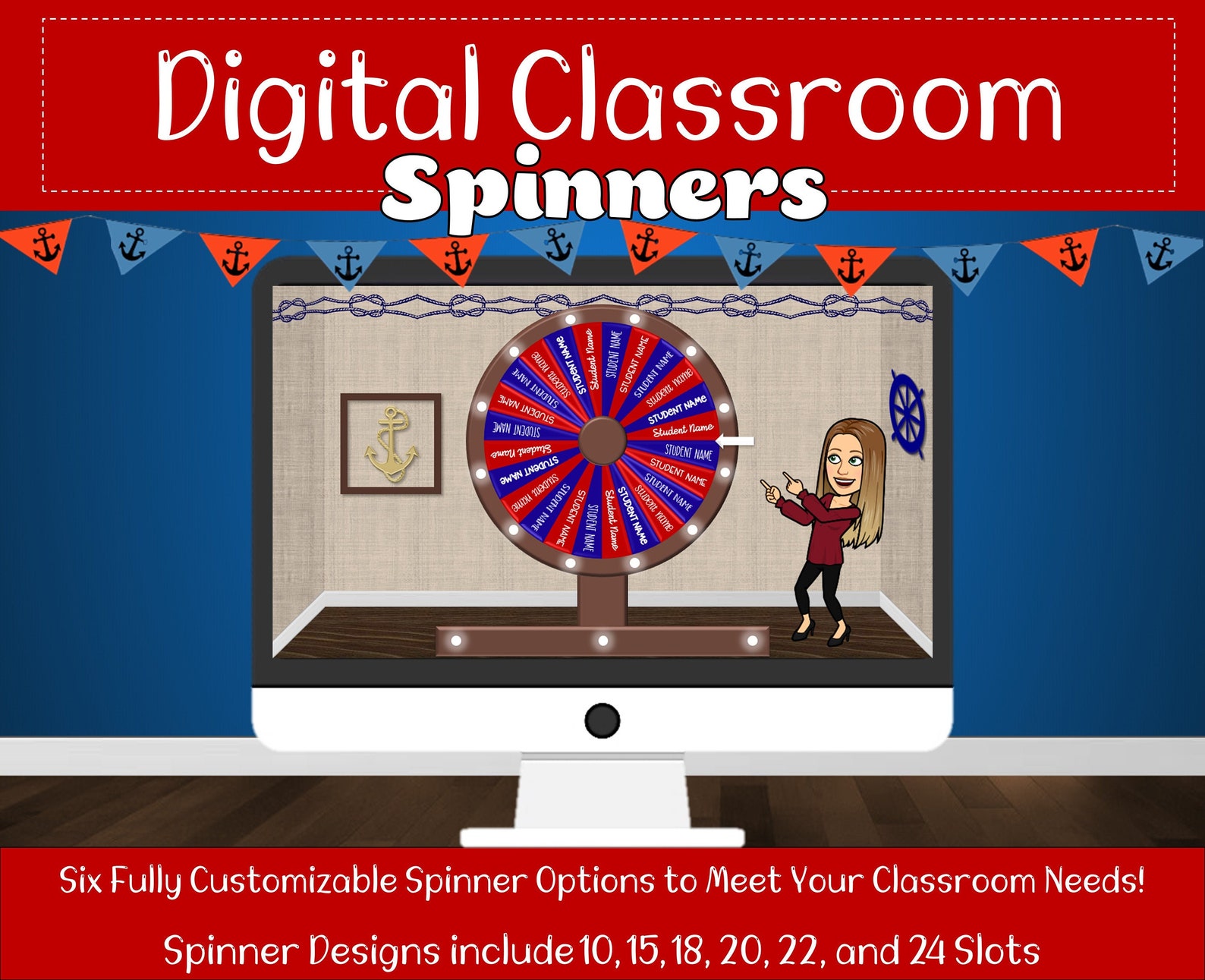 Digital Spinners Nautical | Classroom Management | Education | Student ...