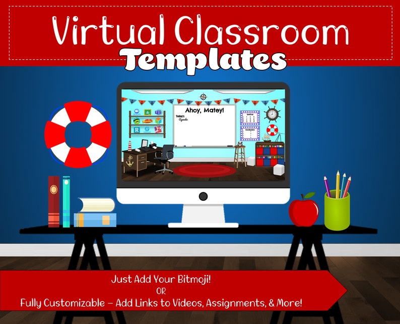 Virtual Classroom Nautical Theme | Distance Learning | Education ...