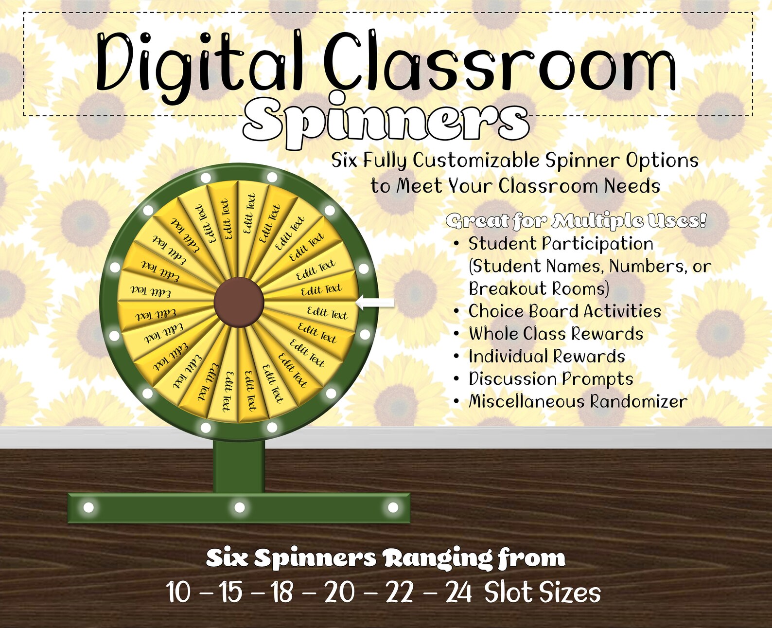 Digital Spinners Sunflower| Classroom Management | Education | Student ...