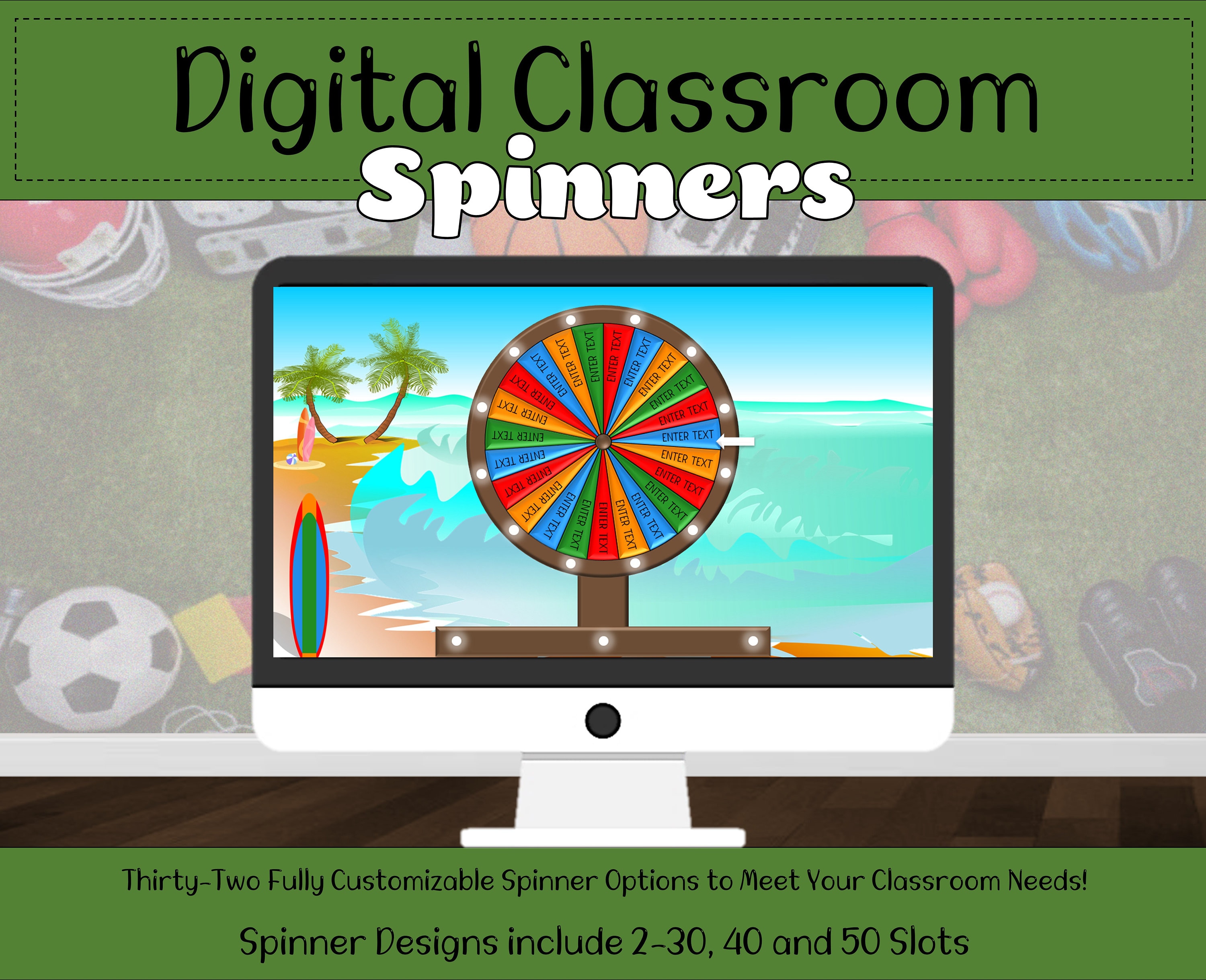 32 Digital Spinners Sports Theme Class Management Education Student ...