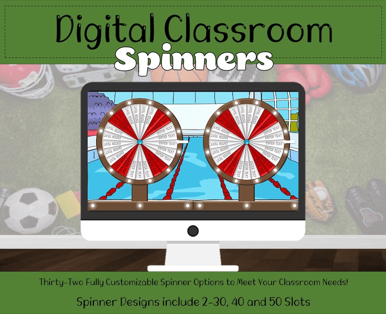 32 Digital Spinners Sports Theme | Class Management | Education ...