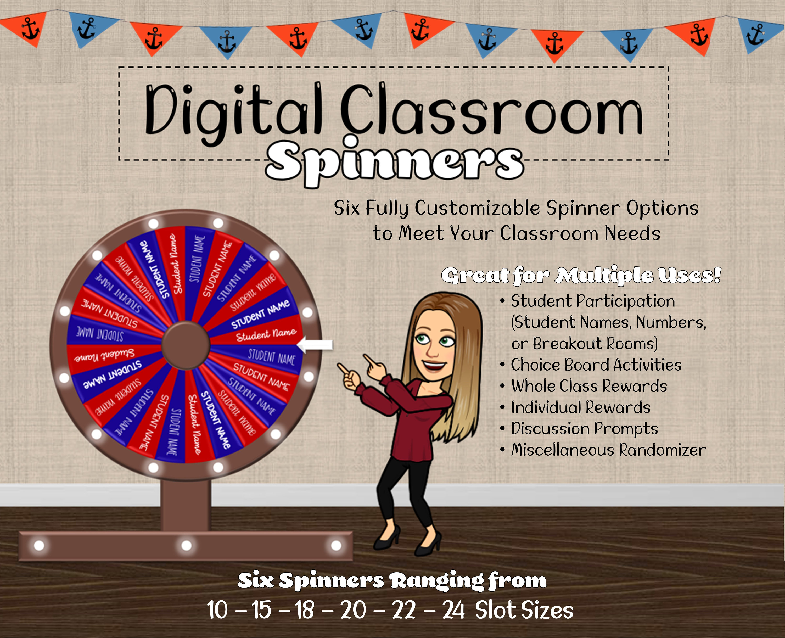Digital Spinners Nautical | Classroom Management | Education | Student ...