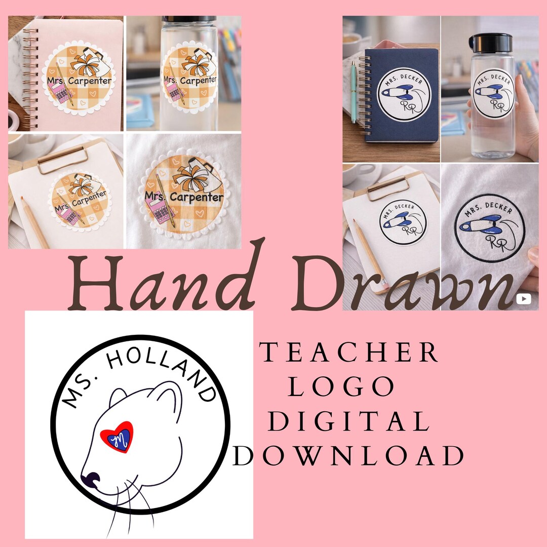 Personalized Teacher Logo Design Instant Download | Custom Classroom ...