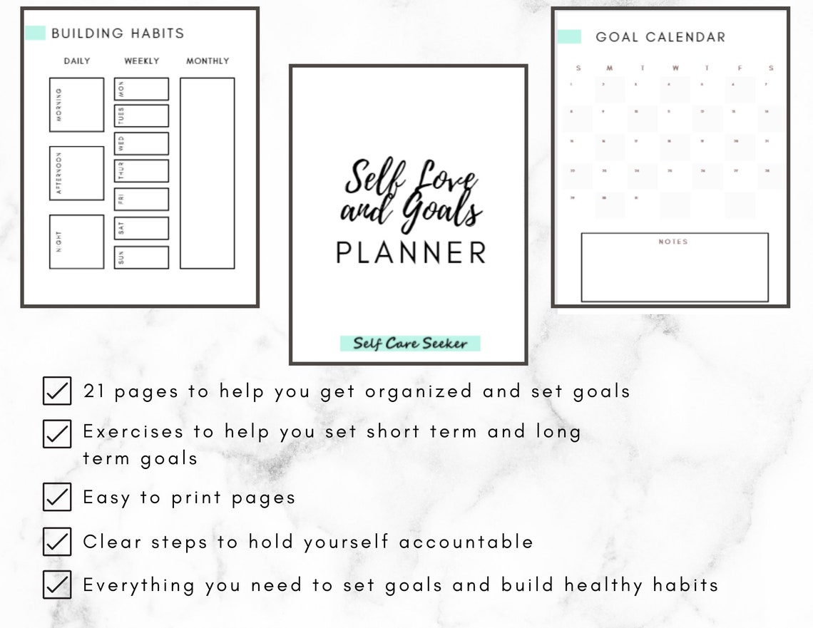 Self Love Planner Self Love Journal Self Love Workbook Self Care ...