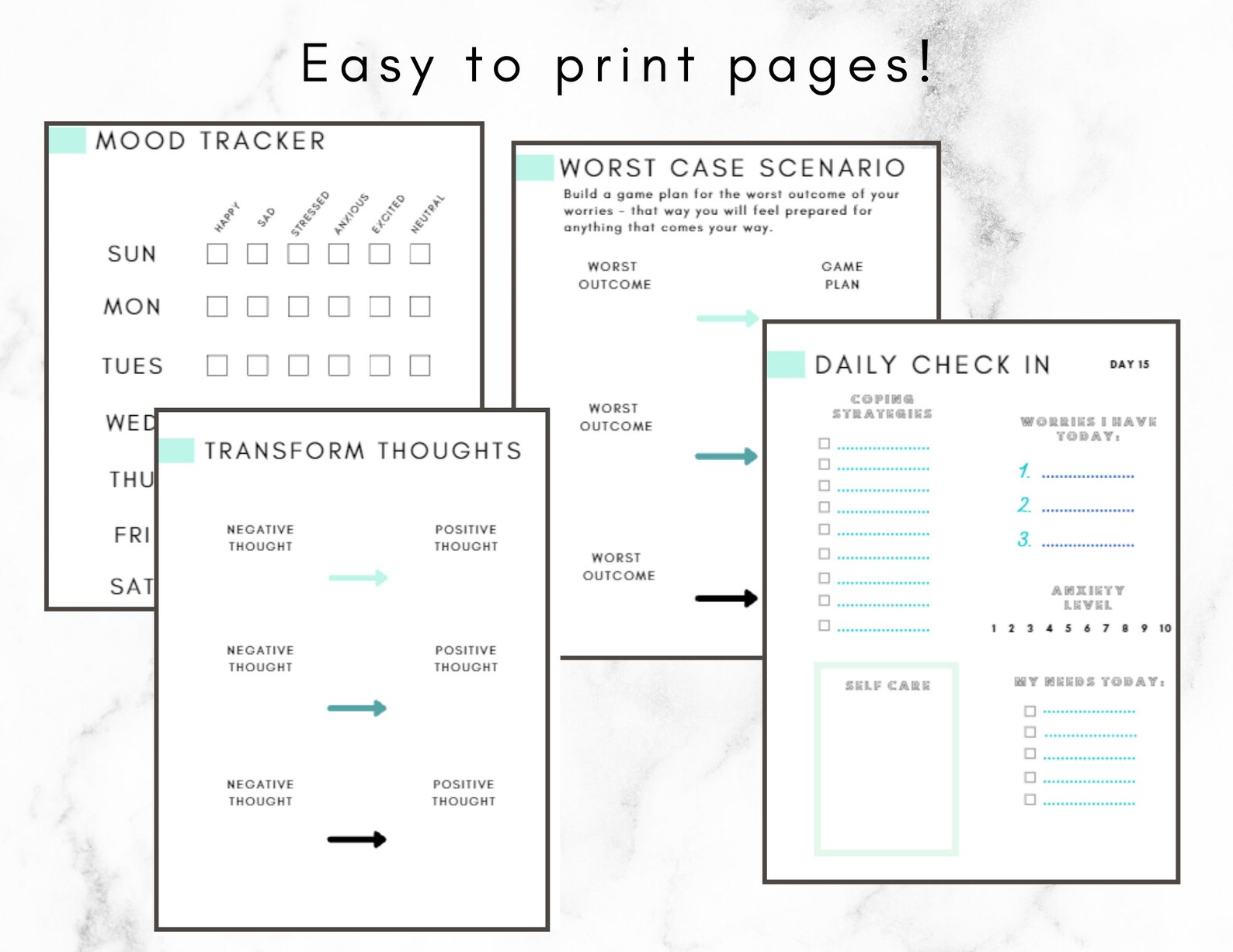 Anxiety Worksheet | Anxiety Journal | Anxiety Journal Printable ...