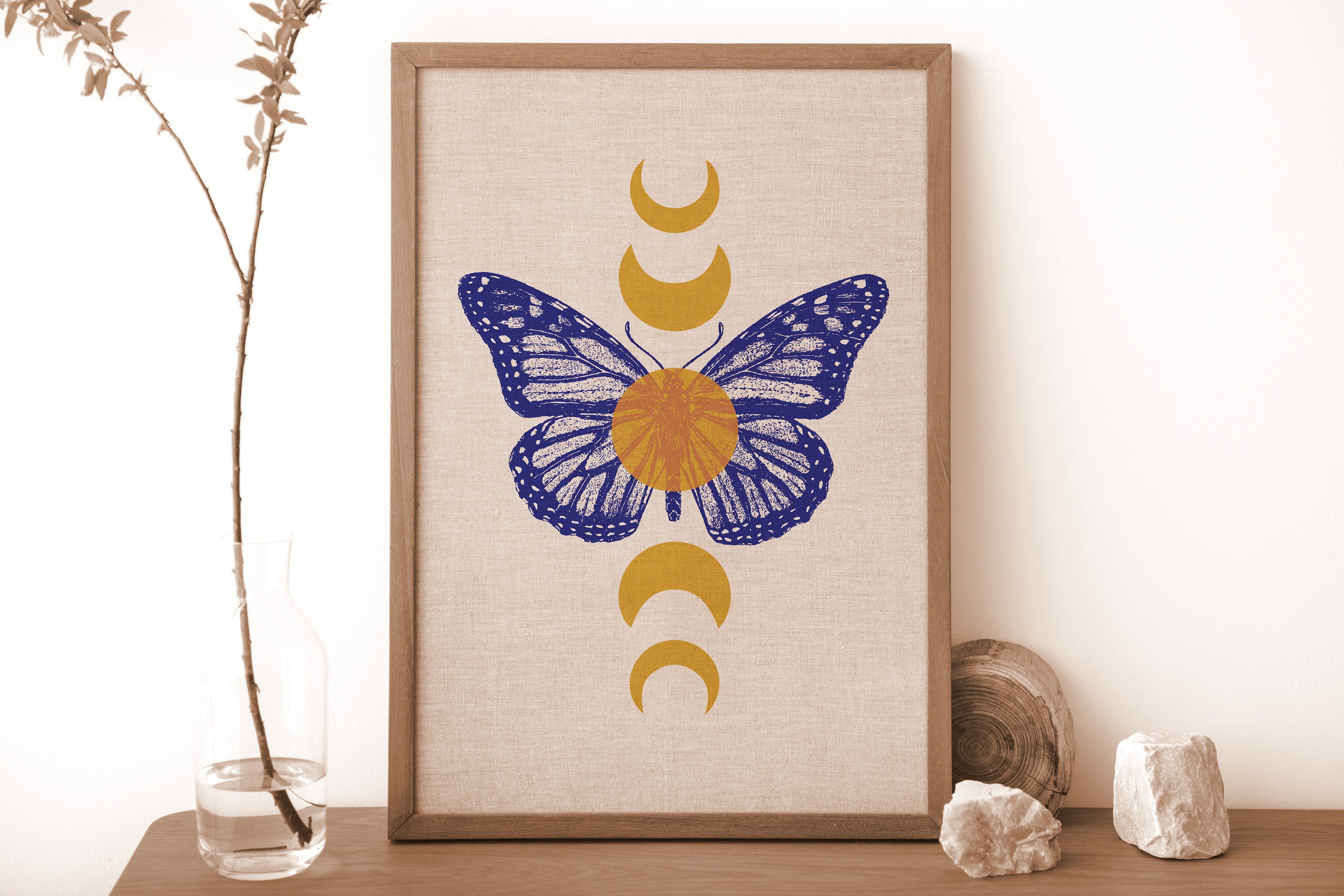 Butterfly Moon Print - Etsy