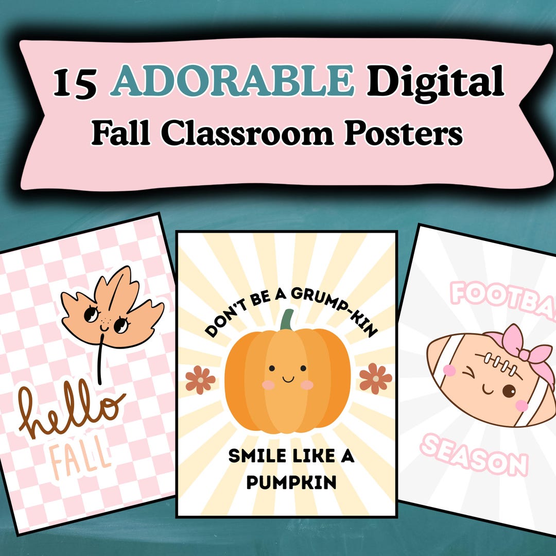 Colorful & Cute Fall Classroom Posters | Autumn Teacher Decor ...