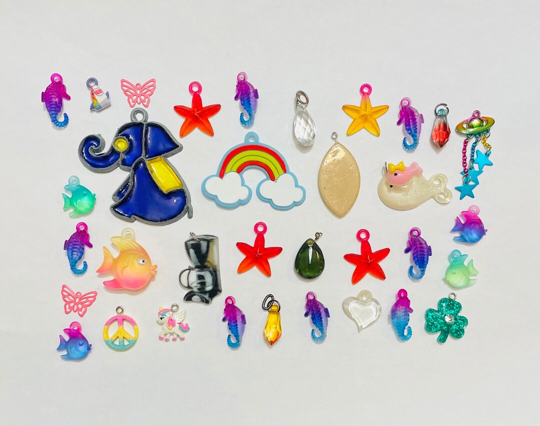 Lot of Assorted Plastic Charms/pendants - Etsy