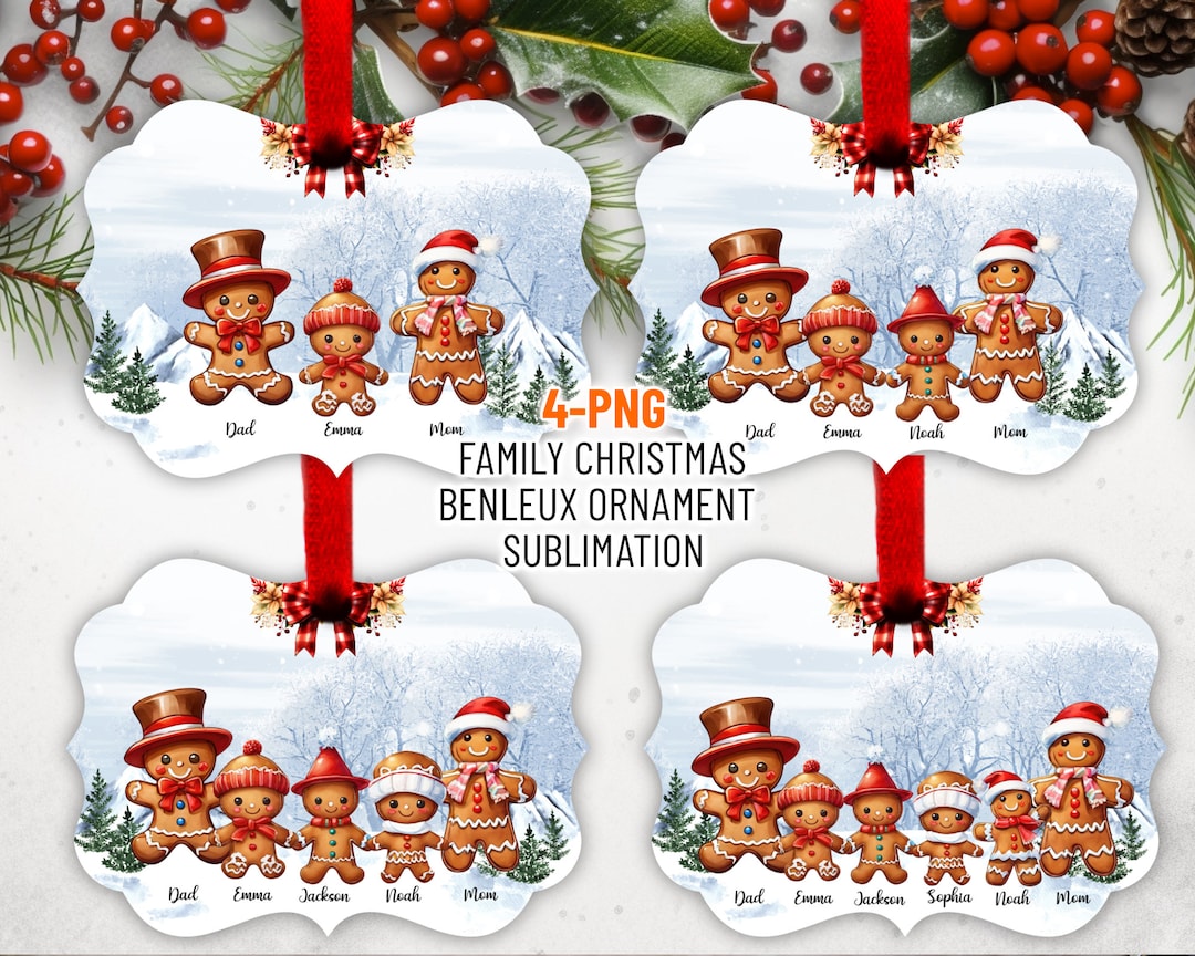 Personalized Christmas Gingerbread Ornament , Family Gingerbread ...