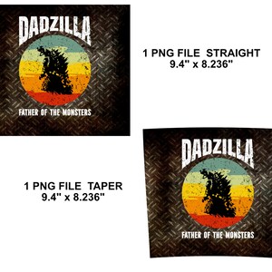 DAD Zilla Father of Monsters, Father Day Gift Tumbler, 20oz Skinny ...