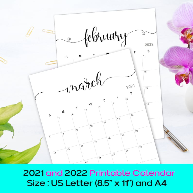 Printable Calendar 2021-2022, Planner Calendar, Planner Insert ...
