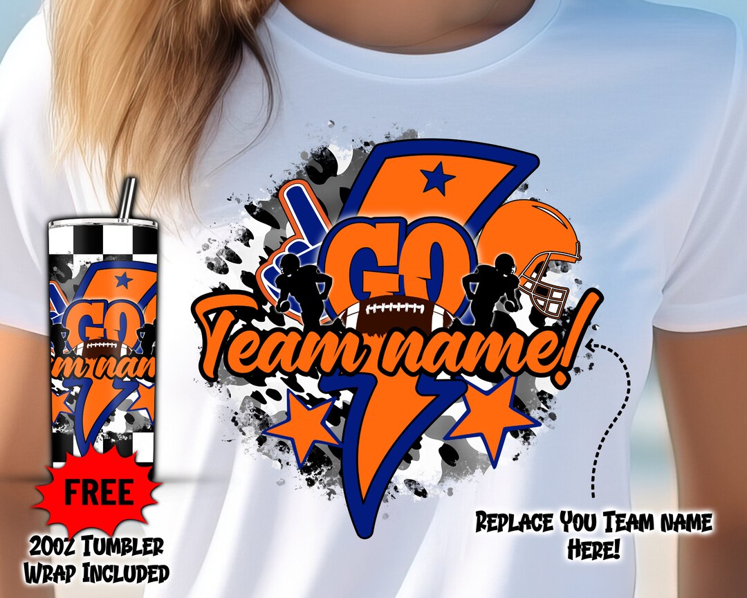 Go Football Navy Blue Orange ,sport Icon Mascot School Sport Team ...