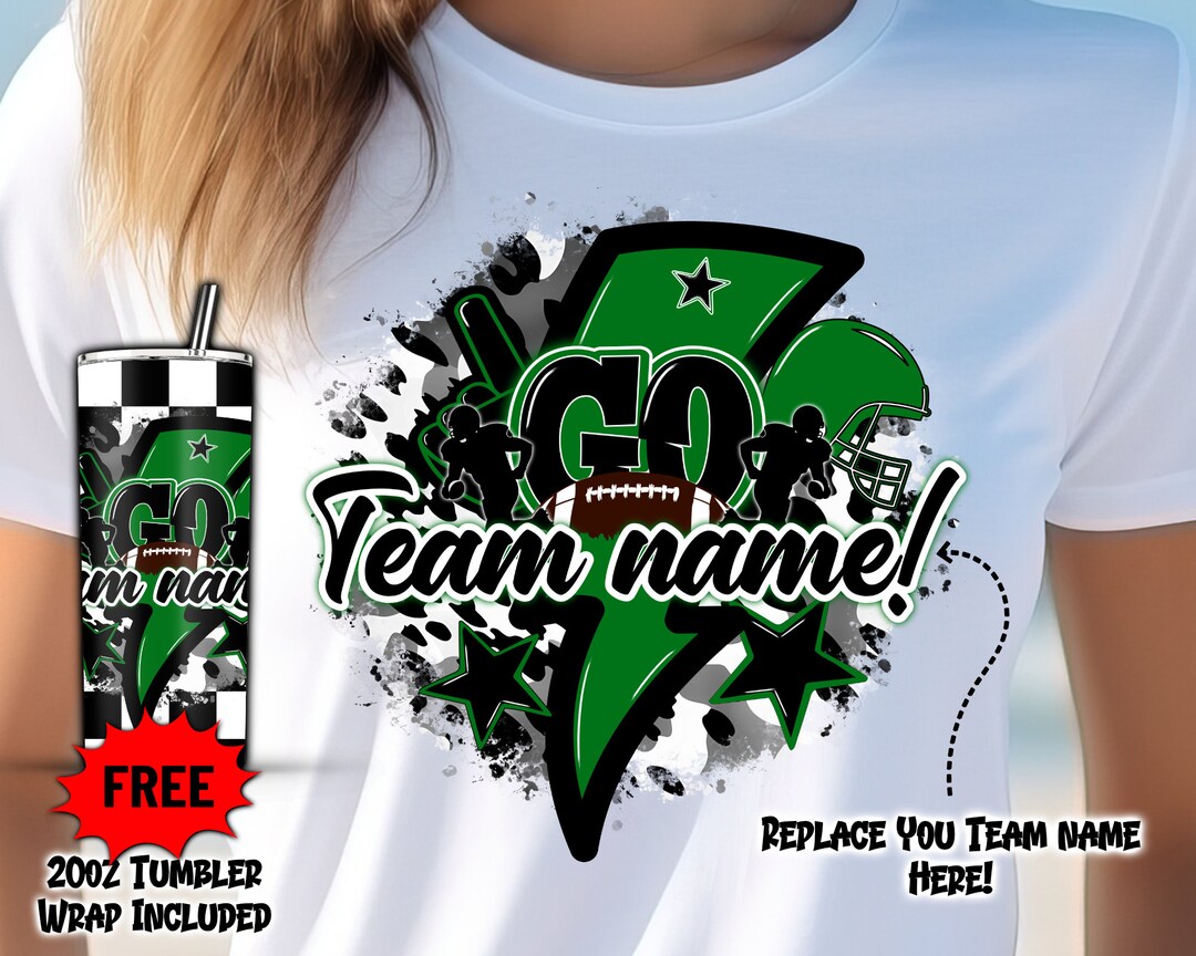 Go Football Black Green, Sport Icon Mascot School Sport Team Spirit ...