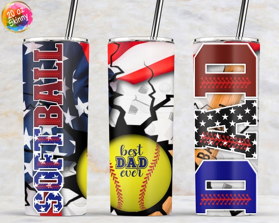 Softball Dad Best Dad Ever Father Day Gift Tumbler Dad - Etsy