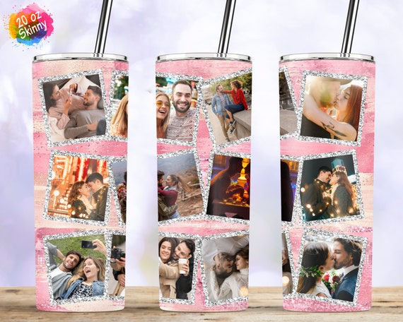 Pink Shimmer Glitter Photo Frame Tumbler Picture Photo - Etsy