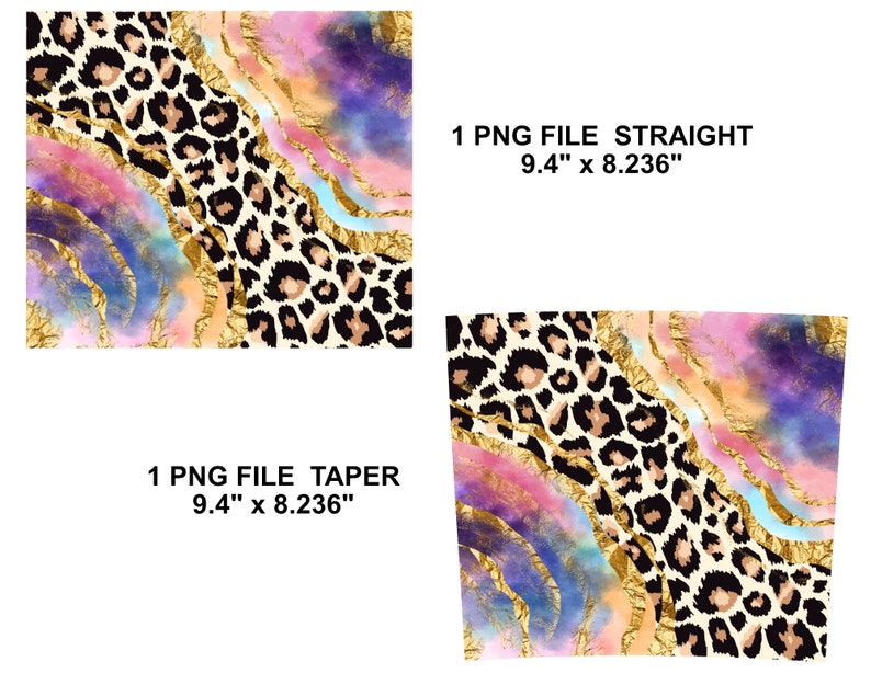 Leopard Alcohol Ink Gold, 20oz Skinny Tumbler Sublimation Wrap Designs ...